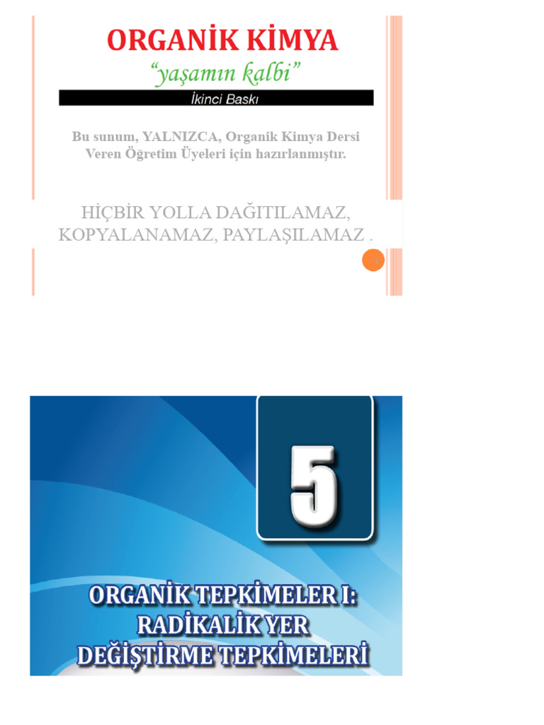 5 ORGANİK TEPKİMELER 1 (RADİKALİK YER DEĞİS__250403_143636 | PDF
