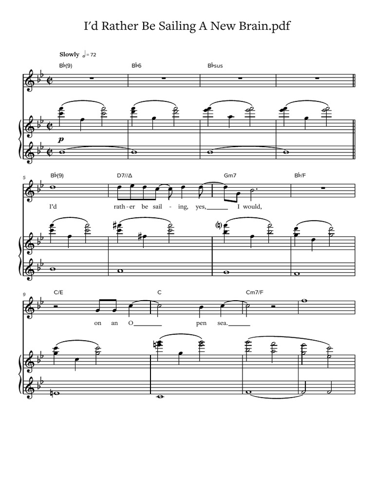 I'd Rather Be Sailing Sheet Music | PDF