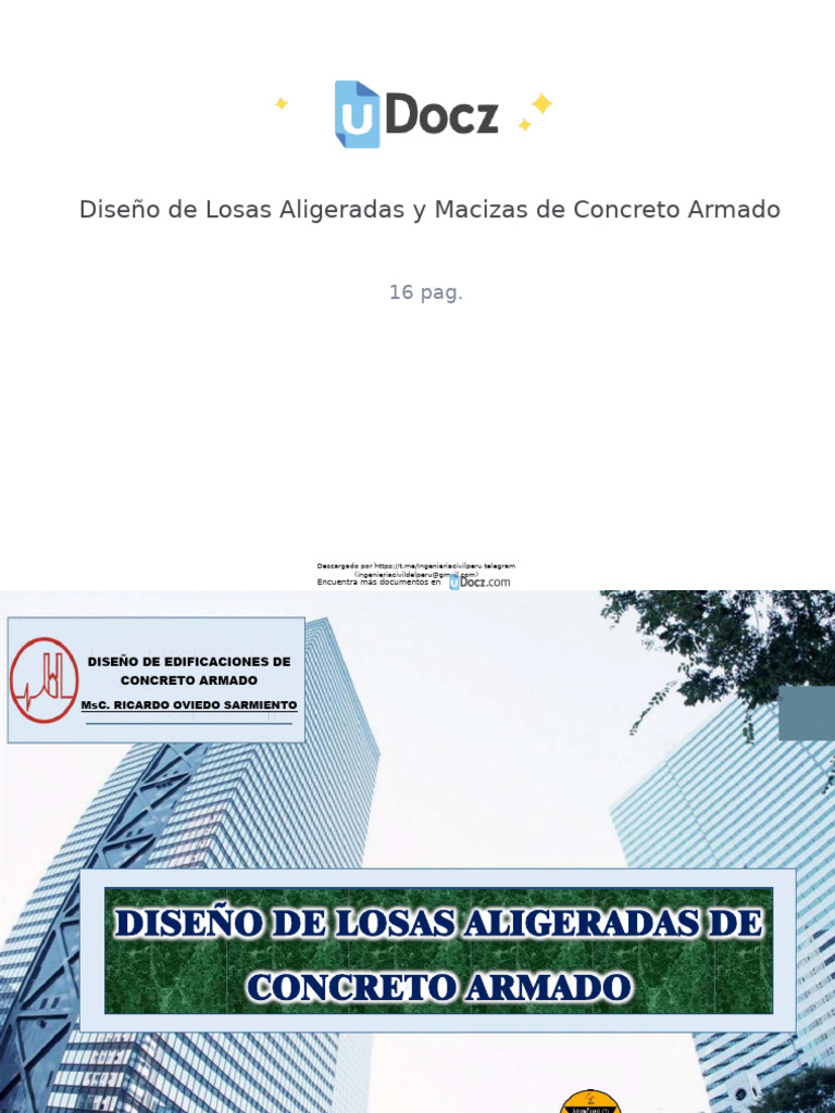 Diseno de Losas Aligeradas y Macizas de Concreto Armado 1 Downloable | PDF | Concreto reforzado ...