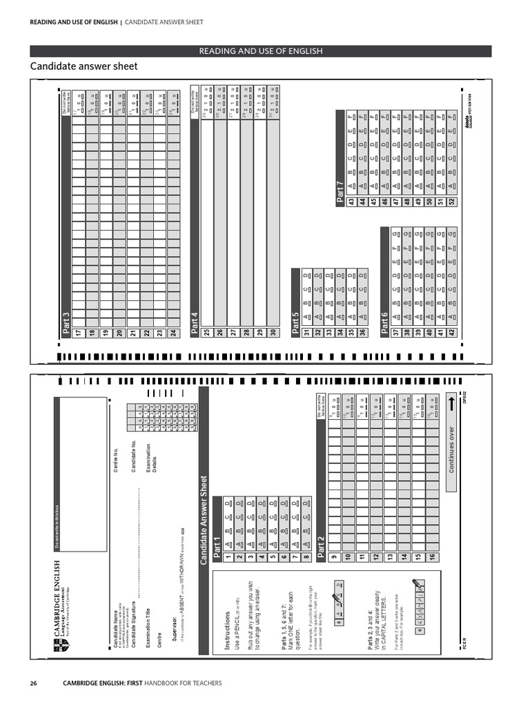 2nd Partial - FCE Answer Sheet | PDF