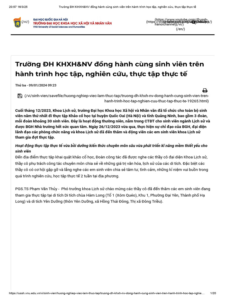 Trường ĐH KHXH&NV đồng hành cùng sinh viên trên hành trình học tập, nghiên cứu, thực tập thực tế ...