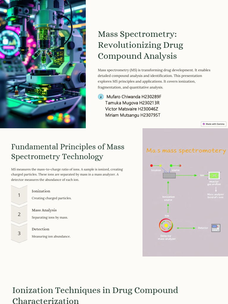 Mass Spectrometry in Drug Analysis | PDF | Mass Spectrometry | Mass