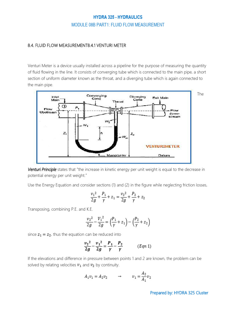 Module 08b Part1 - Fluid Flow Measurement | PDF | Flow Measurement | Nozzle