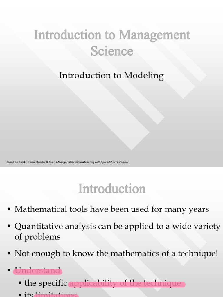 Ms1... Introduction To Modeling - Part 1 | PDF