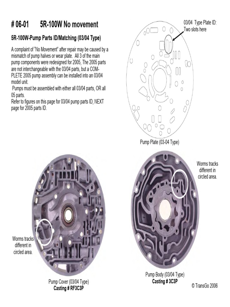 06-01-5R110W-No Move-Pump ID | PDF