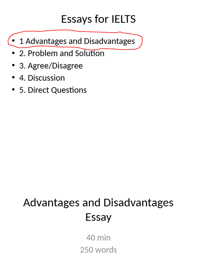 Advantages and Disadvantages Essay | PDF