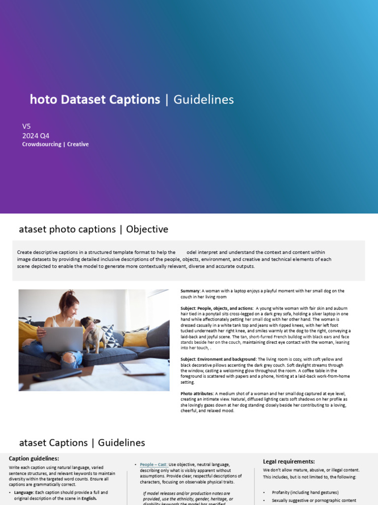 Guidelines - Photo Dataset Captions - V5 | PDF | Polyamory | Transgender