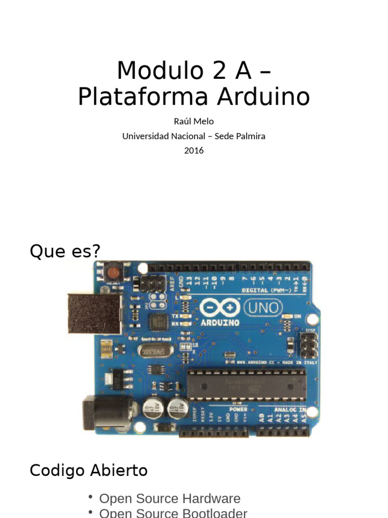 Modulo 2 A - Plataforma Arduino | PDF | Arduino | Analog To Digital Converter