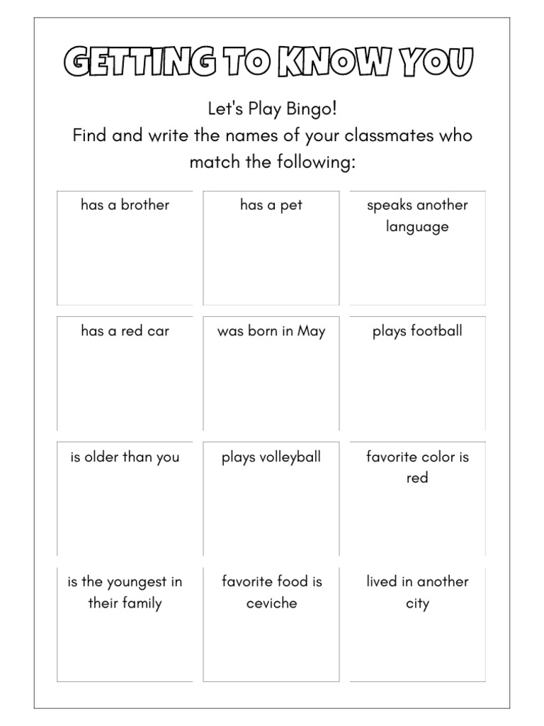 Getting To Know You | PDF