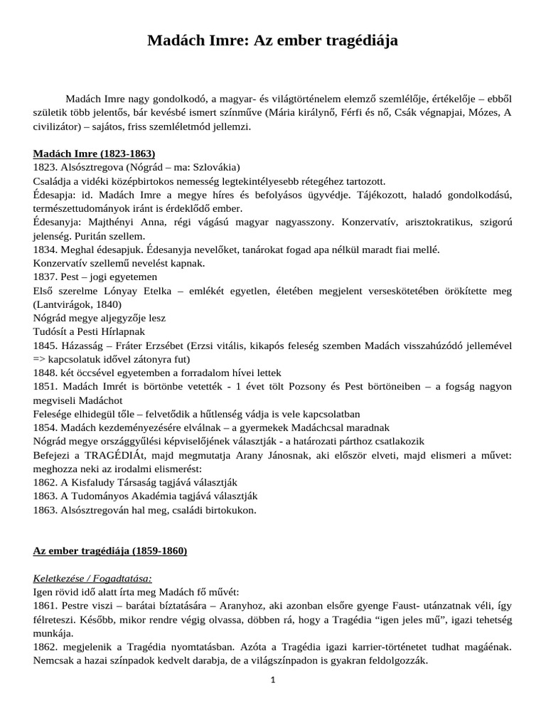Madách Az ember tragédiája_- | PDF