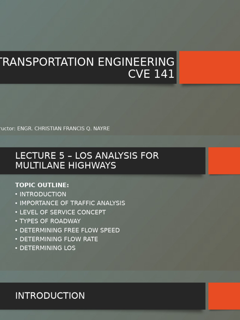 Cve141 Capacity Analysis Multilane | PDF | Truck | Controlled Access Highway