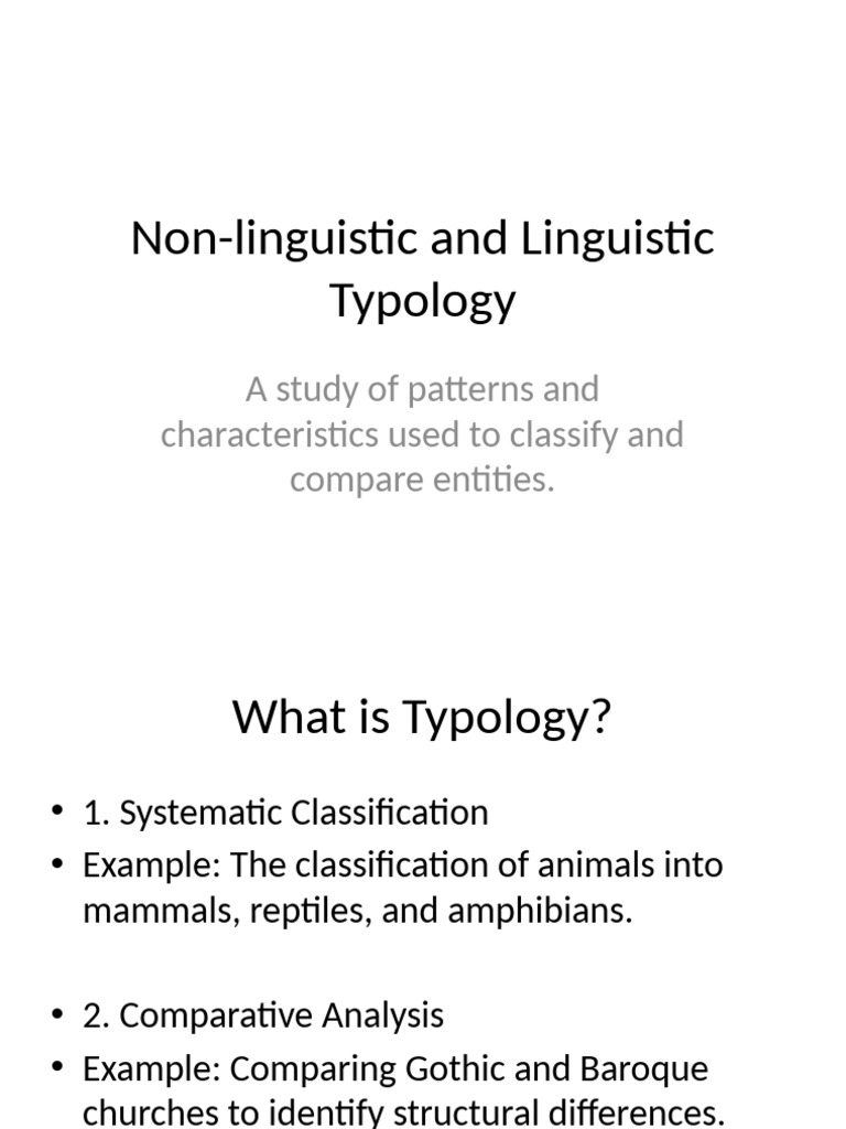 Understanding Typology: Patterns & Classifications | PDF