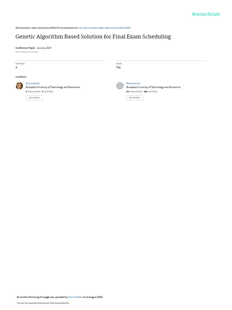 Genetic_Algorithm_Based_Solution_for_Final_Exam_Sc | PDF | Genetic Algorithm | Mathematical ...