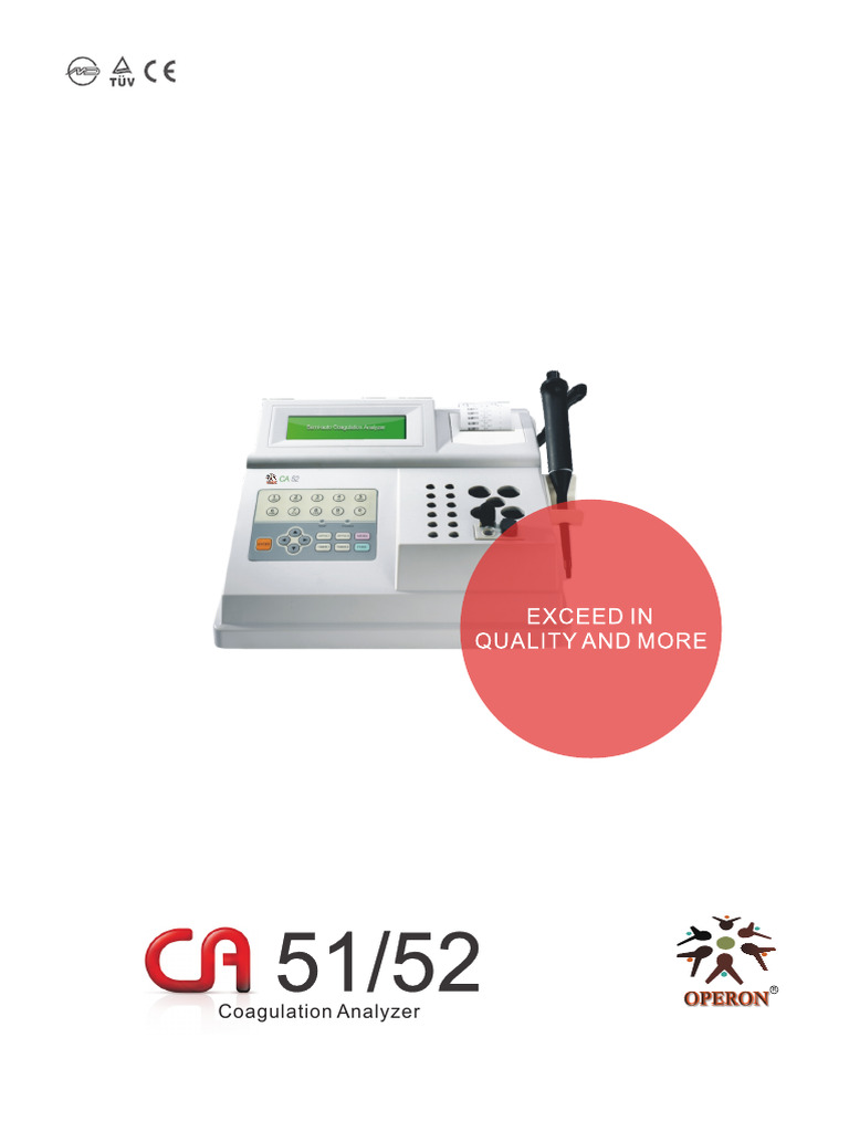 Ca54 Four Channel Semi Auto Coagulation Analyzer | PDF