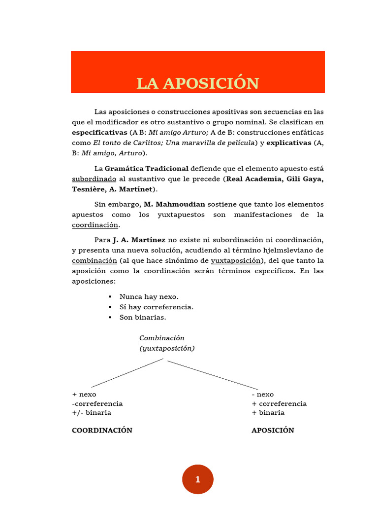 Tipos y significado de las aposiciones | PDF | Adjetivo | Palabra