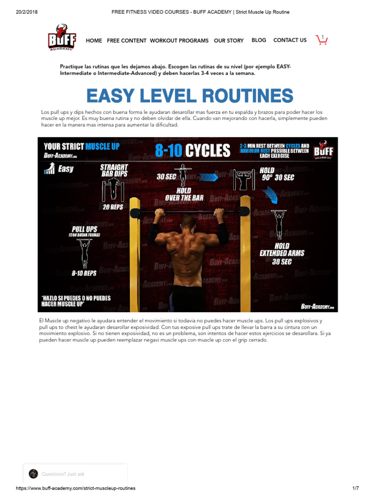Free Fitness Video Courses - Buff Academy _ Strict Muscle Up Routine ...