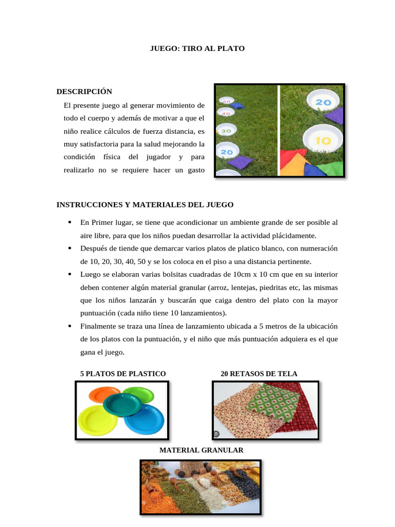 Juego_Tiro al Plato _ Milagros Collantes | PDF