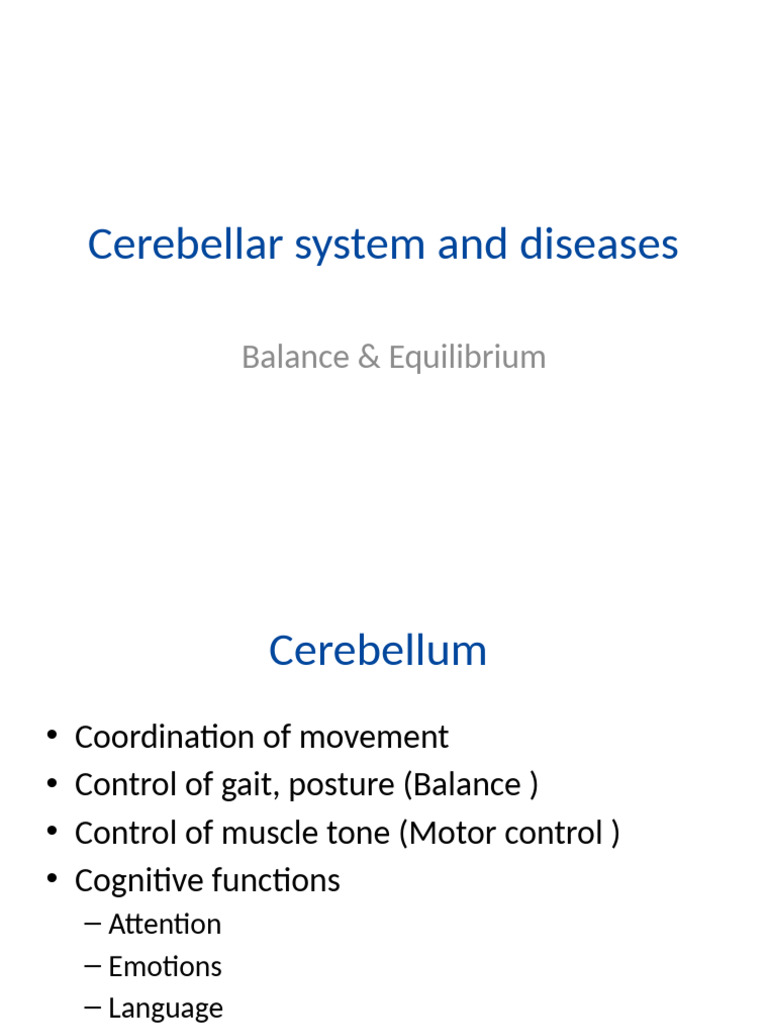 Cerebellar System and Diseases | PDF | Cerebellum | Anatomy