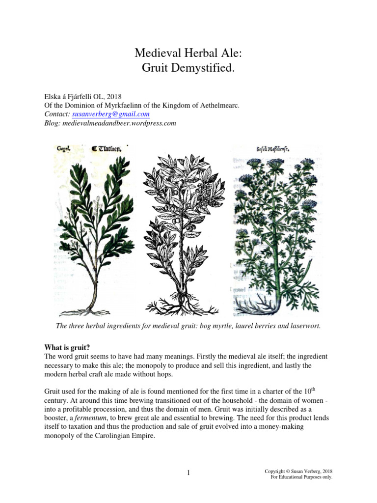 Medieval Herbal Ale Gruit Demystified | PDF | Ale | Brewing