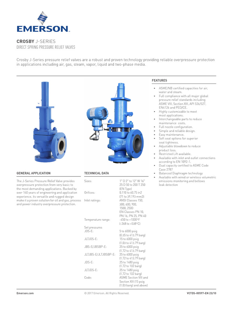 Data Sheets J Series Direct Spring Pressure Relief Valves Crosby en en ...