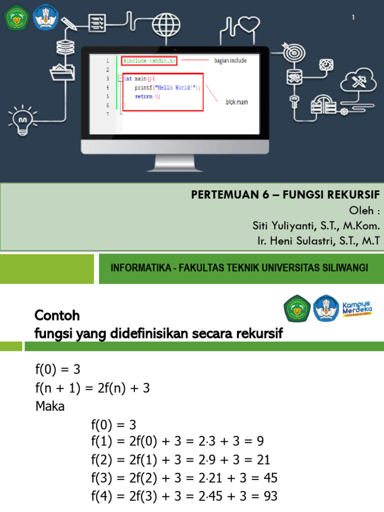 Pertemuan 6 - Fungsi Rekursif | PDF