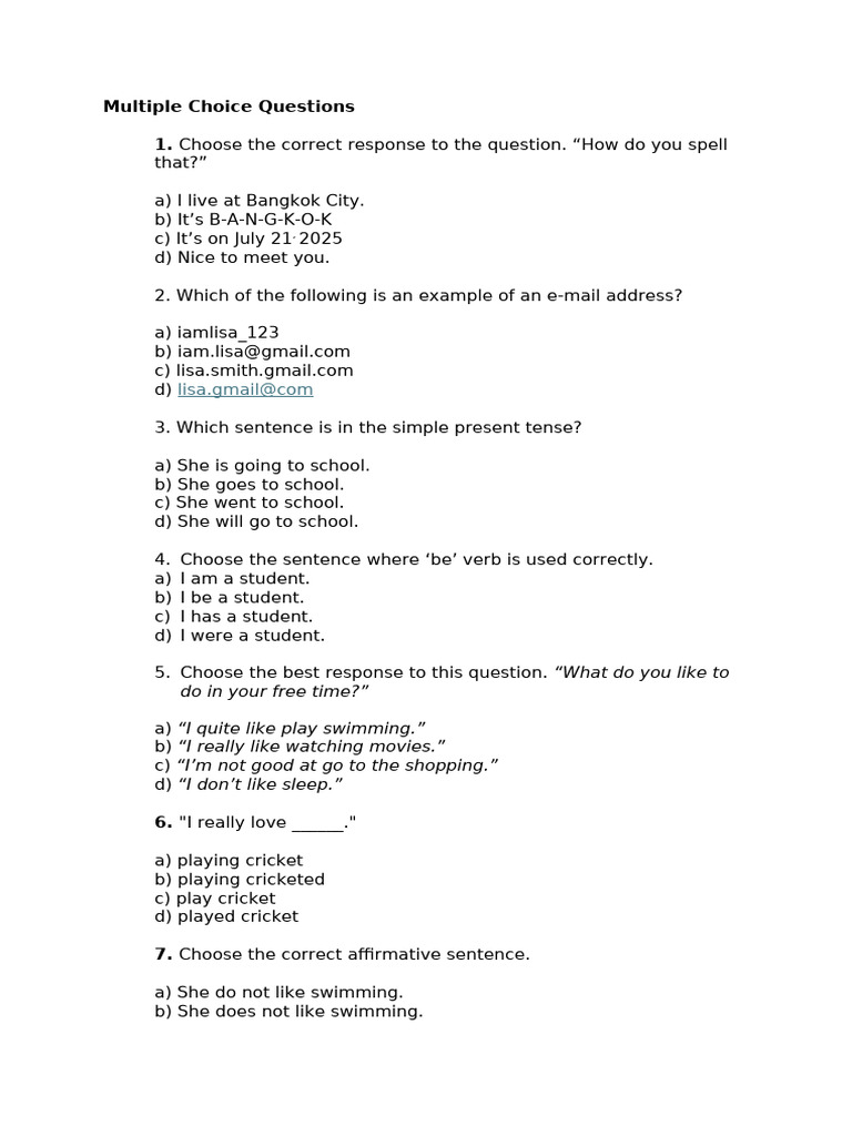 Sample Items | PDF