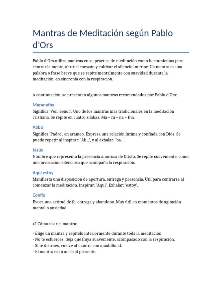 1-Mantras_Meditacion_Pablo_dOrs | PDF