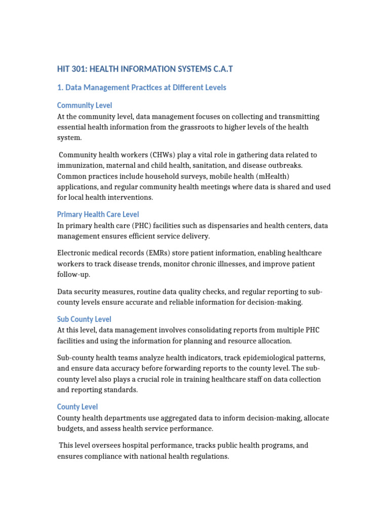 Health Information Systems Overview | PDF | Health Informatics | Health ...