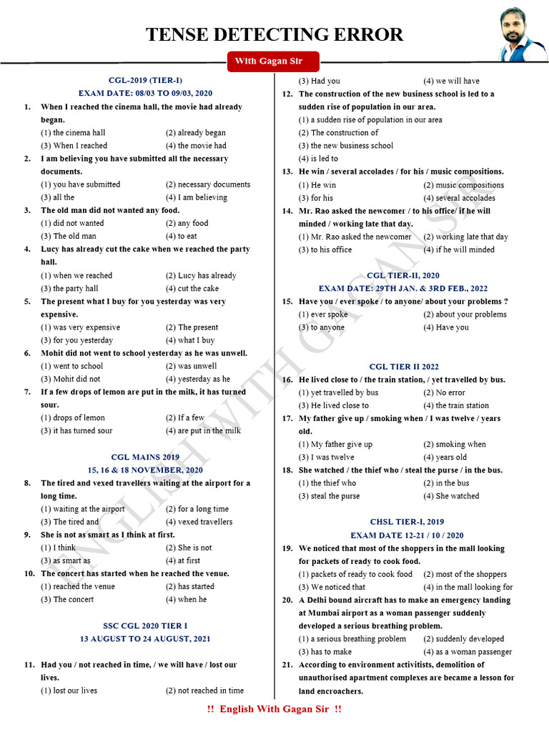Tense Detecting Error | PDF