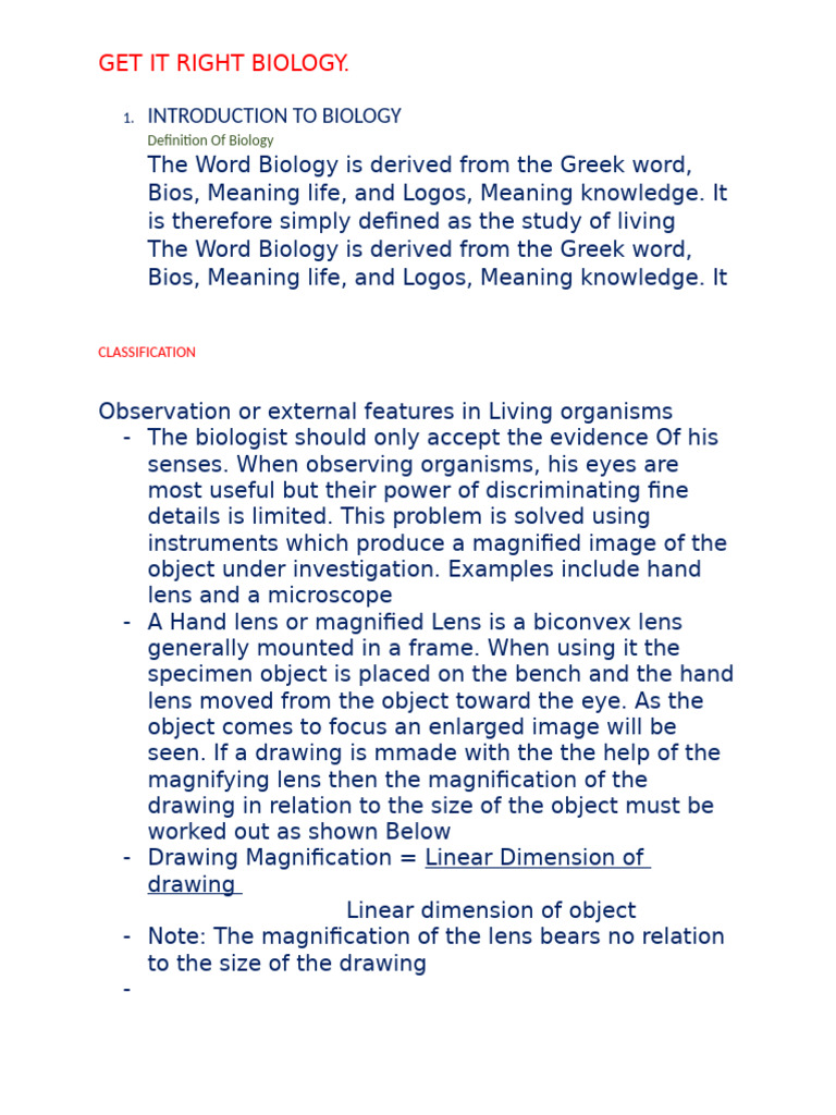 Introduction to Biology Basics | PDF | Microscope | Optics