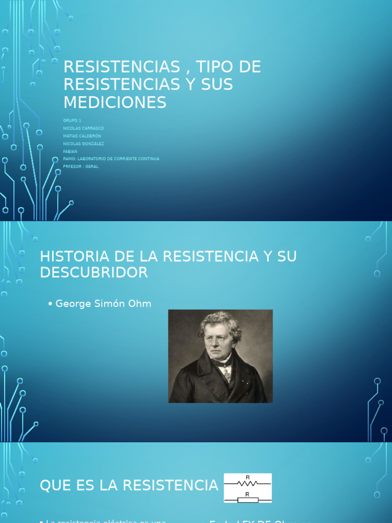 Resistencias , tipo de resistencias y sus mediciones[1] | PDF ...
