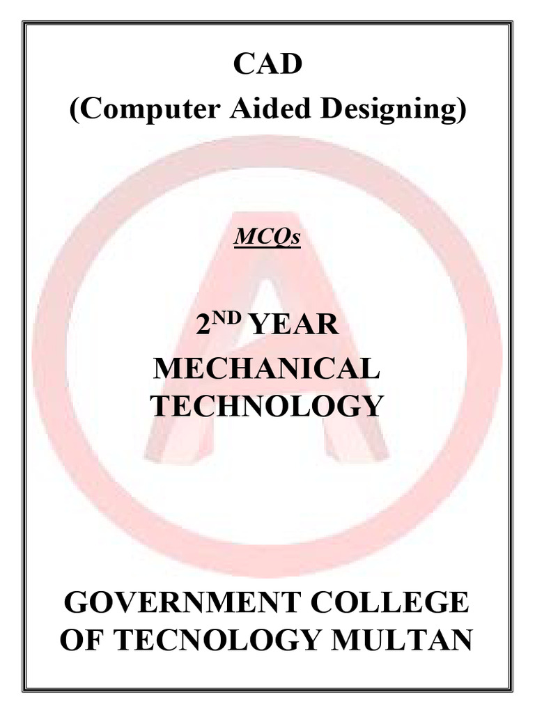 AutoCAD MCQs for Mechanical Technology | PDF | Computer Aided Design ...