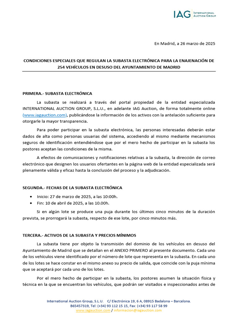 BASES-Y-CONDICIONES-ESPECIALES-DE-LA-SUBASTA | PDF | Subasta