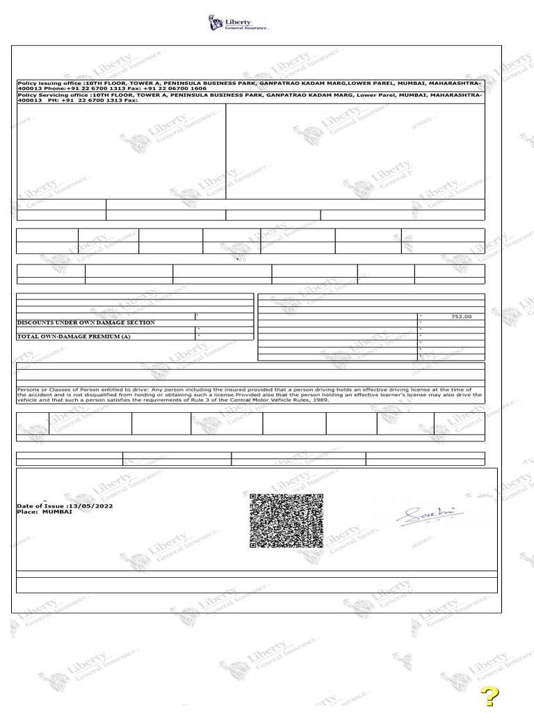 Paytm Insurance Motor Policy Details | PDF | Insurance | Deductible