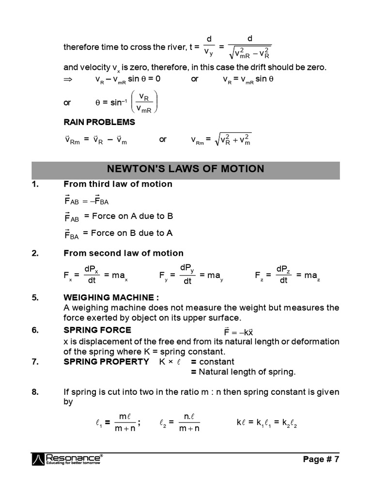 Physics 12 Page Fomula Sheets | PDF | Acceleration | Force