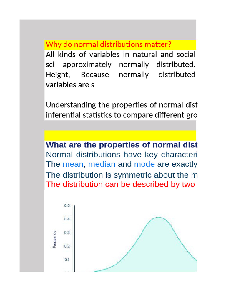 Importance of Normal Distributions in Statistics | PDF | Normal Distribution | Probability ...