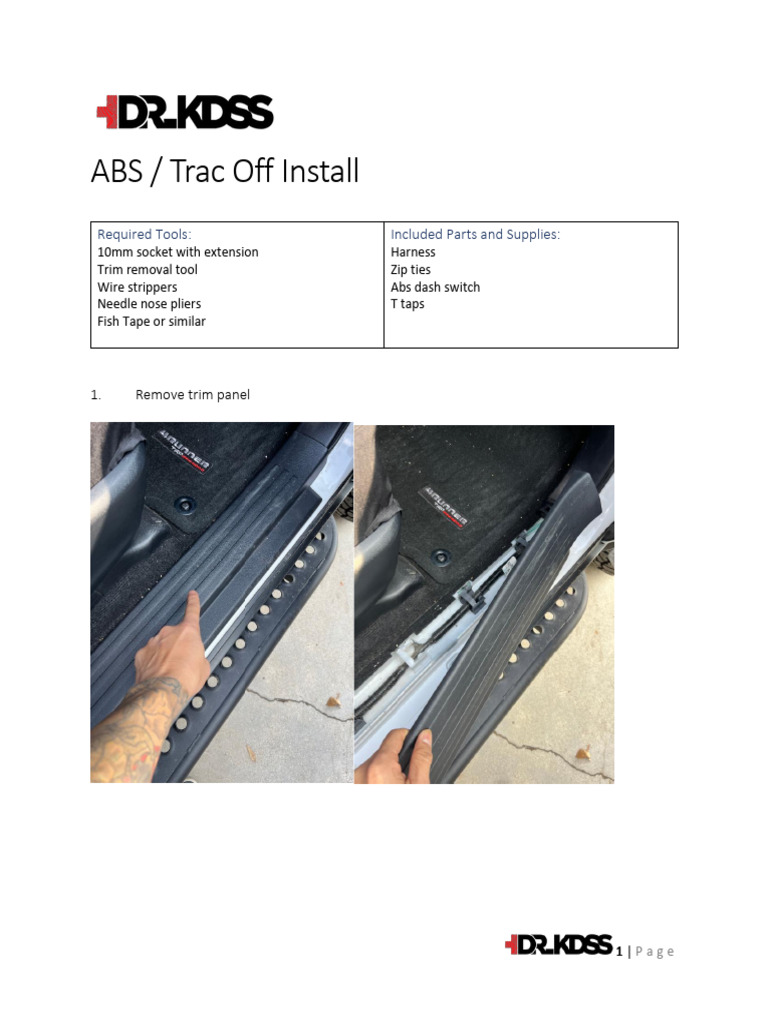 Dr KDSS - ABS Trac Off Install | PDF | Manufactured Goods | Motor Vehicle