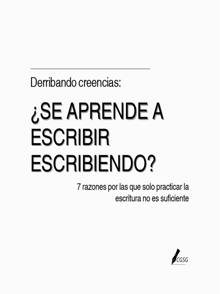 ¿Se Aprende A Escribir Escribiendo | PDF | Cognición