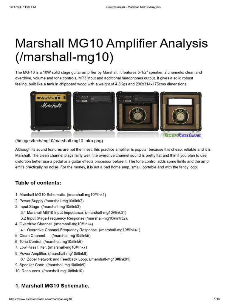 ElectroSmash - Marshall MG10 Analysis | PDF | Amplifier | Operational Amplifier