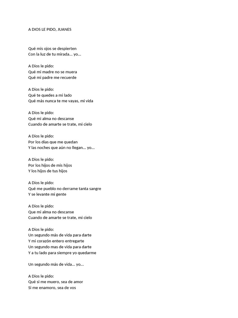 A Dios Le Pido | PDF