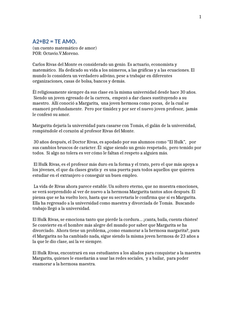A2+b2 Te Amo | PDF