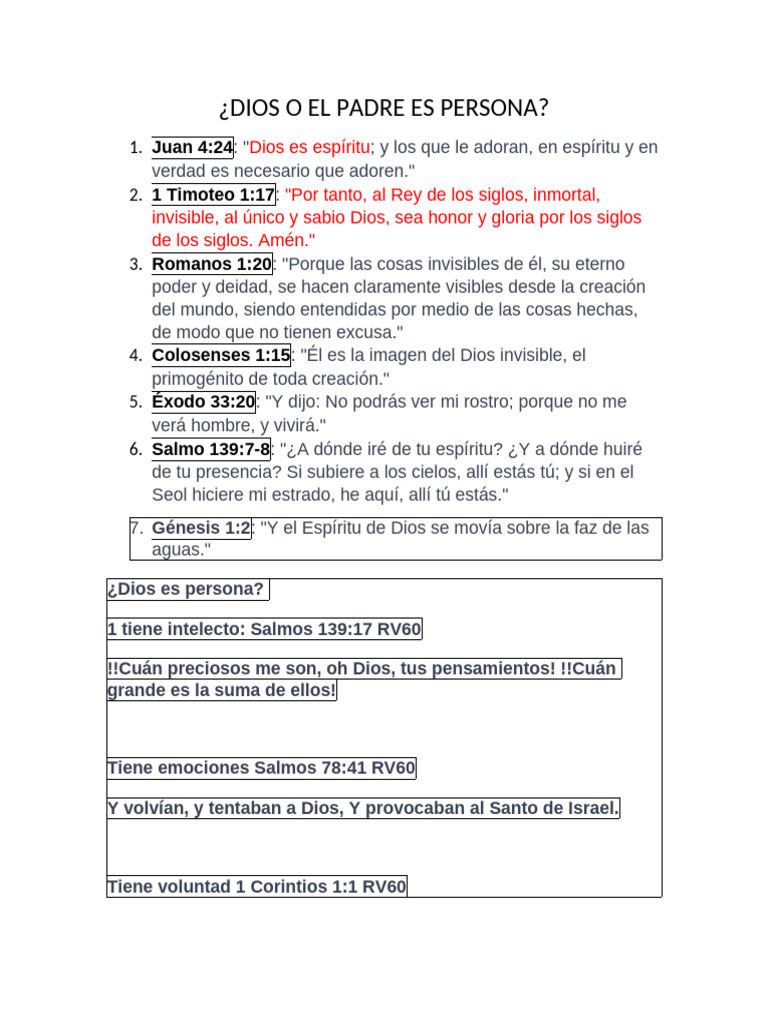 Dios o El Padre Es Persona | PDF | Dios | Contenido bíblico