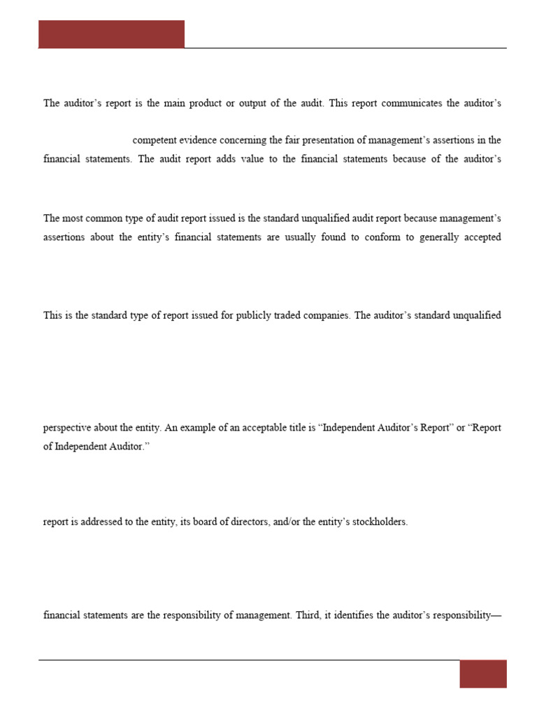 Audit Chapter 6 Report | PDF | Auditor's Report | Audit