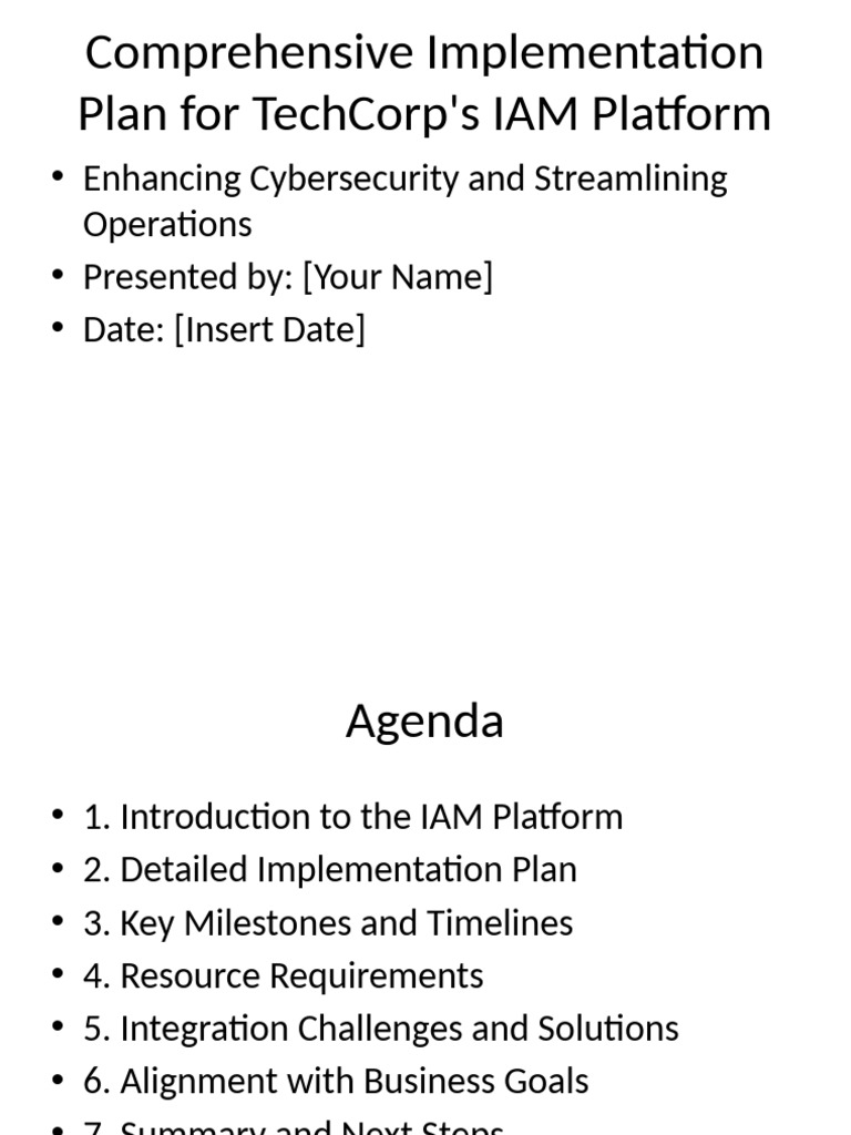 TechCorp IAM Implementation Plan | PDF | Computer Science | Information ...