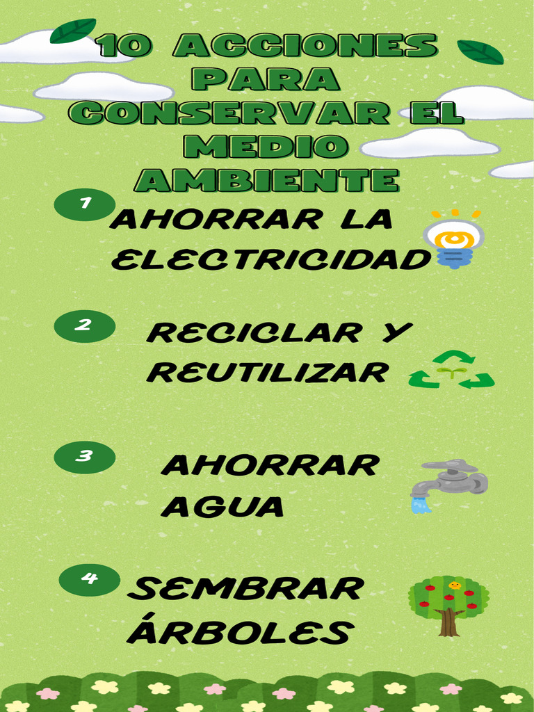 Infografía Cuidado del Medio Ambiente Ilustrado Verde | PDF