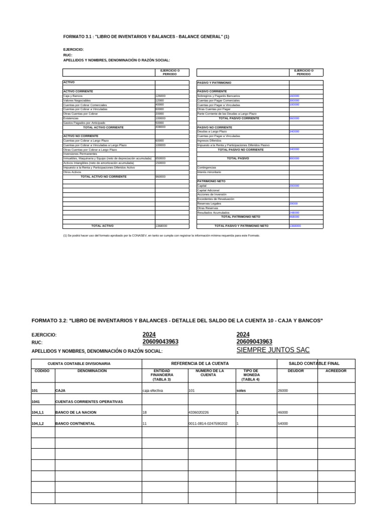 Formato Balance Inicial 3.1 | PDF | Contabilidad | Dividendo