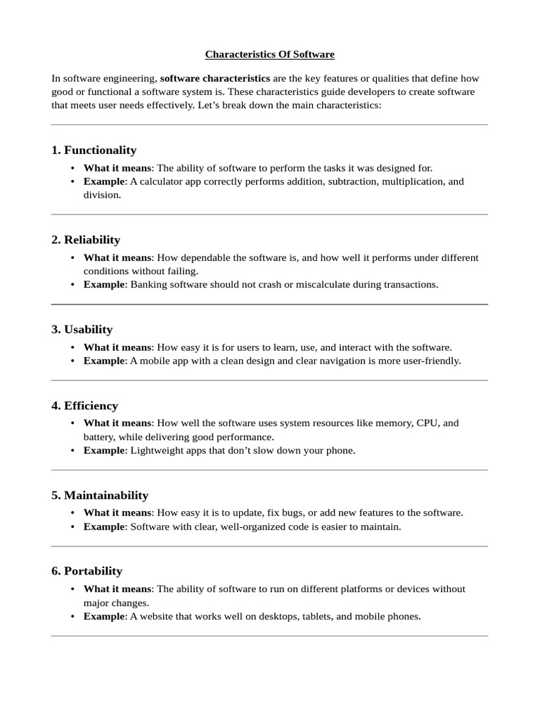 Characteristics of Software | PDF