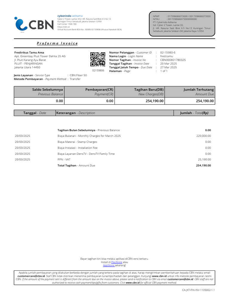 Proforma Invoice 2025302159806 CBN000601780325 | PDF
