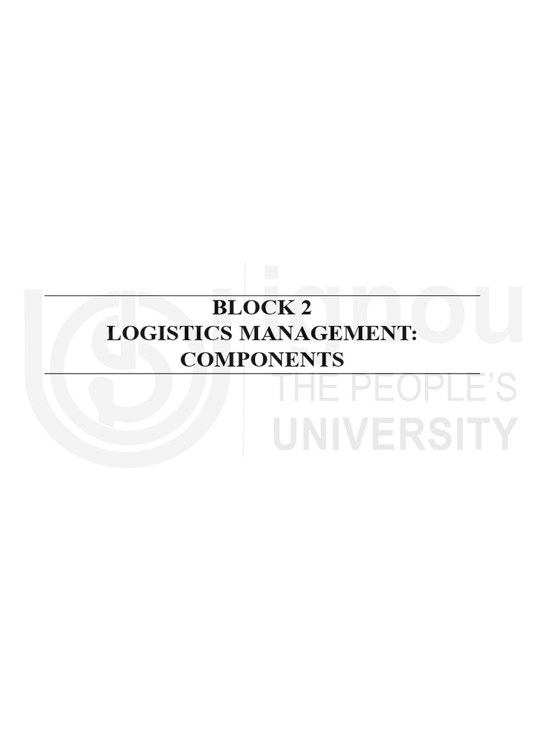 Block-2 Logistic Management | PDF | Procurement | Inventory