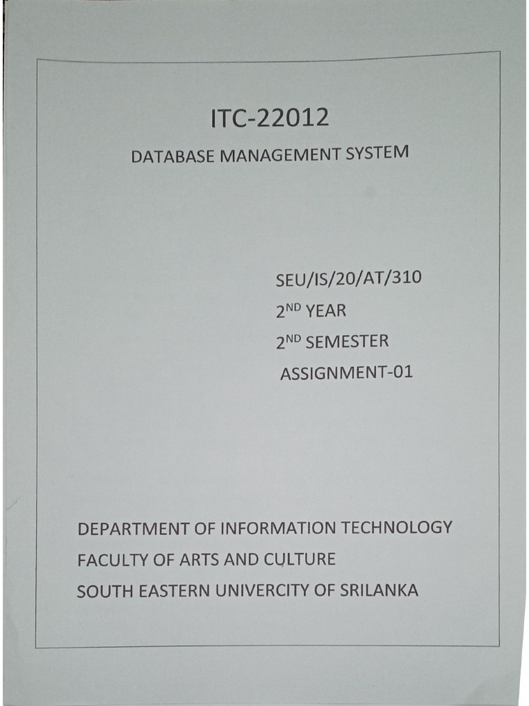 ITC-22012 Assignment -01 | PDF